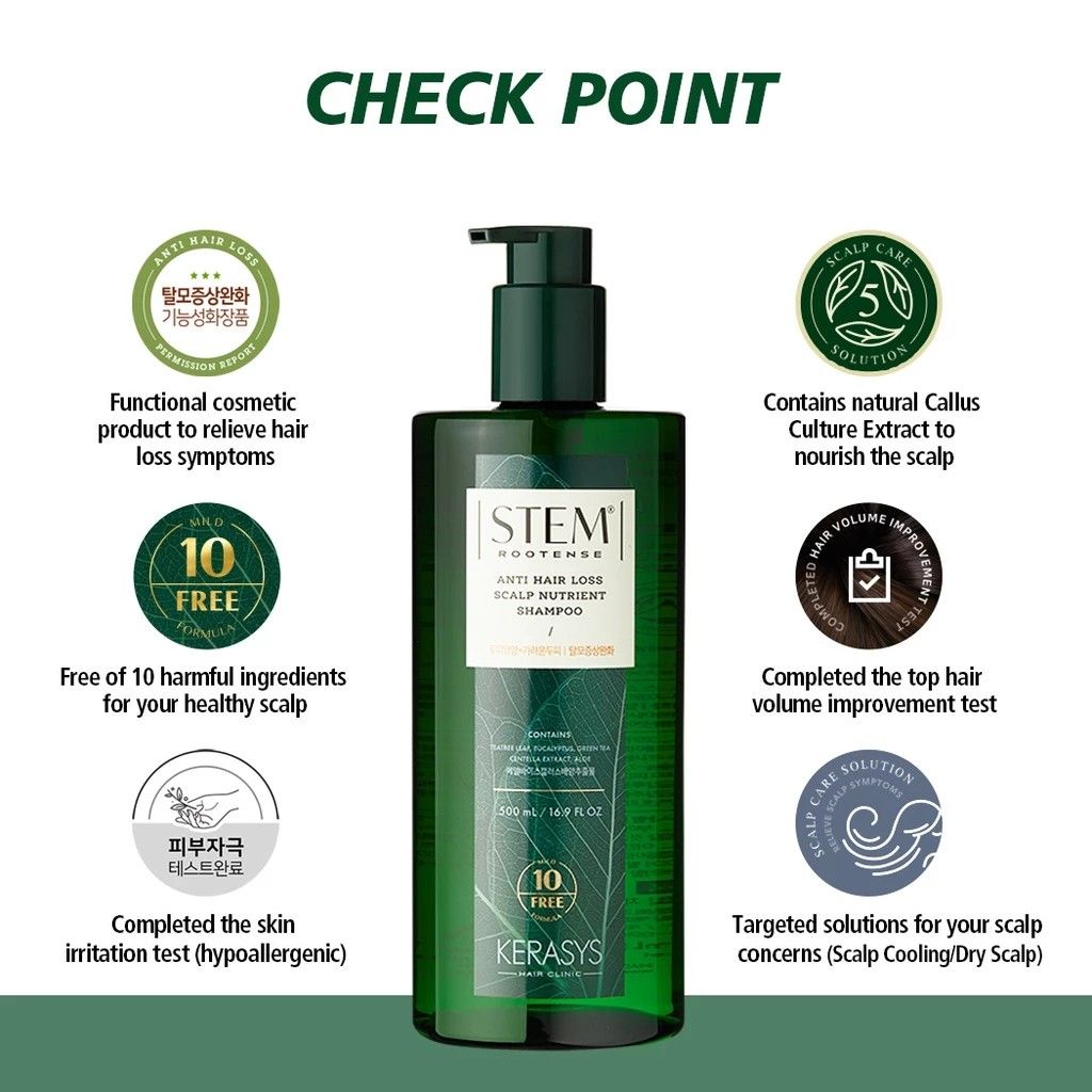 Kerasys Stem Rootense Anti Hair Loss Scalp Nutrient Shampoo 180ml ...