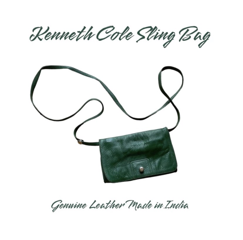 Leather Kenneth Colo Green Sling bag on Carousell
