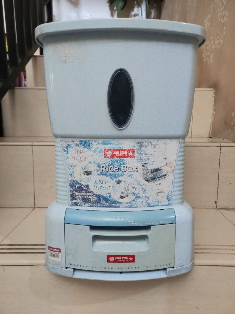 Lion Star Vella Rice Box 14 kg (Tempat Penyimpanan Beras), Kitchen ...