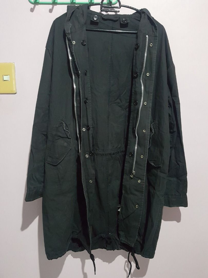 Long Black Denim Jacket, Women's Fashion, Coats, Jackets and Outerwear ...