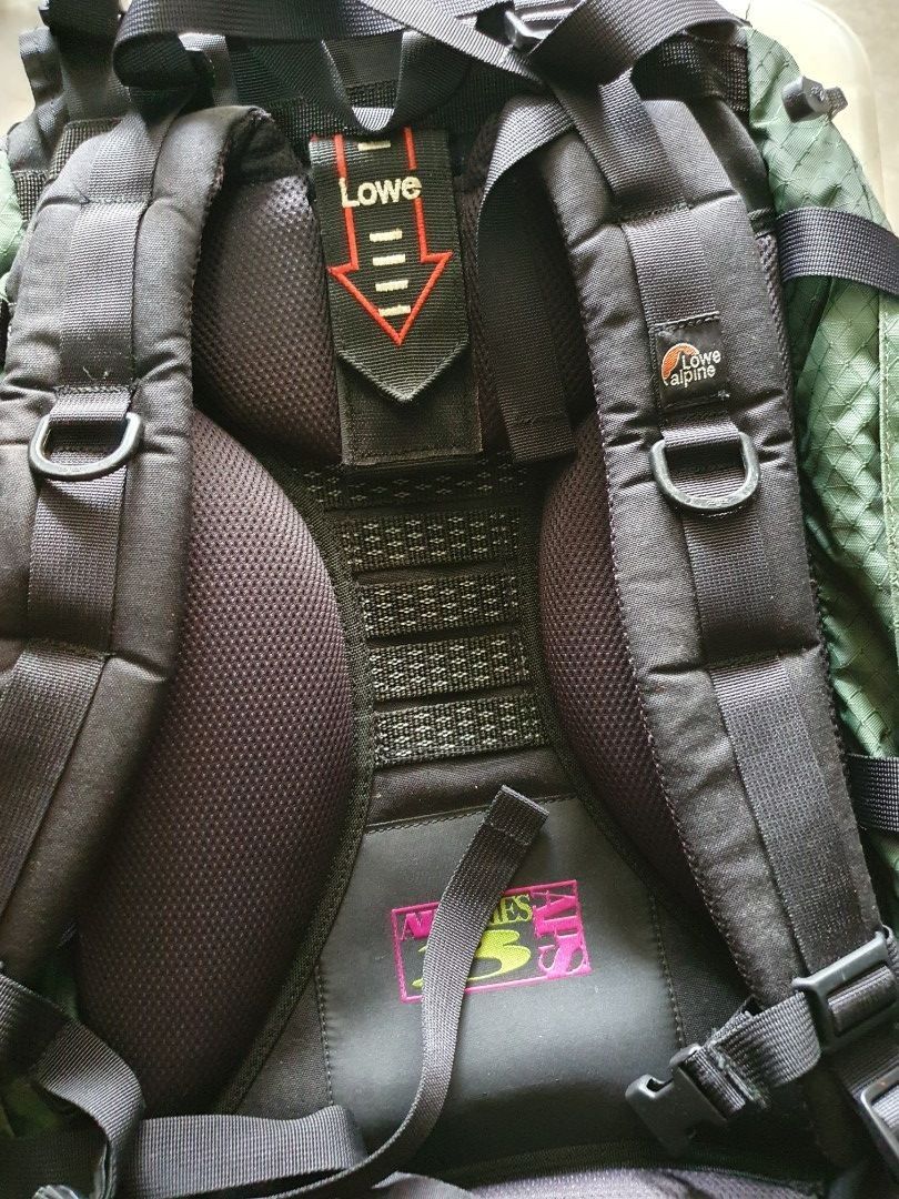 LOWE Alpine 65L+15L Backpack air cooled Back system, top plus 2 side ...