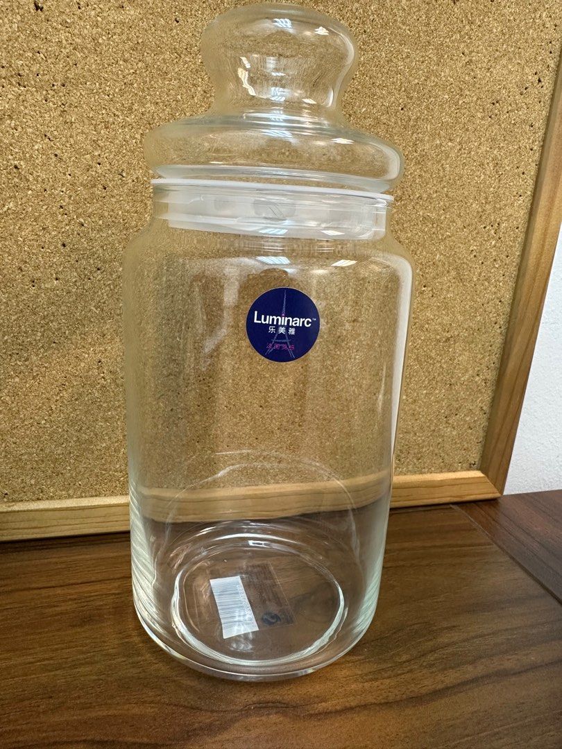 Luminarc 1L Rondo Glass jar with lid, Furniture & Home Living ...