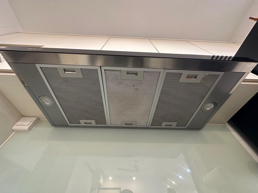 Mayer MMSI900LEDHS-Black 90cm Semi-Integrated Slimline Cooker Hood ...