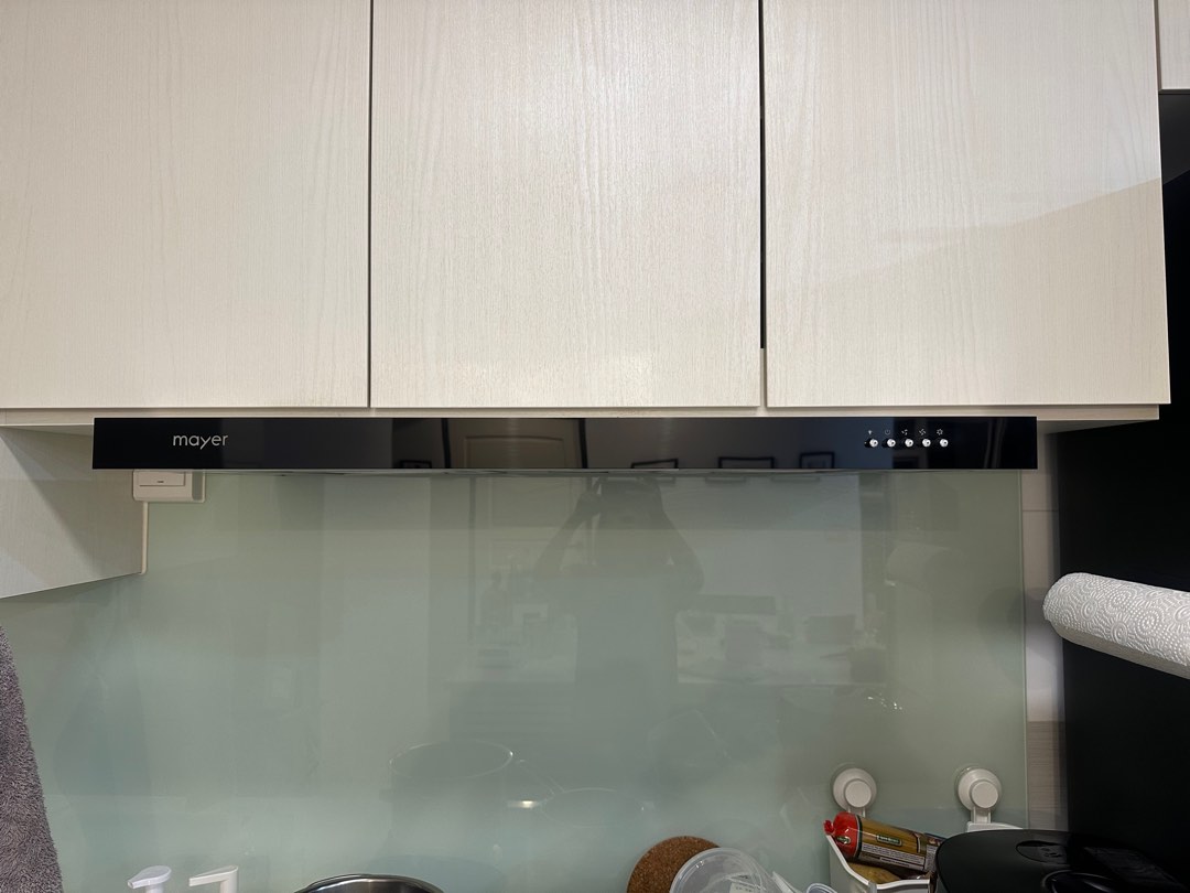 Mayer MMSI900LEDHS-Black 90cm Semi-Integrated Slimline Cooker Hood ...