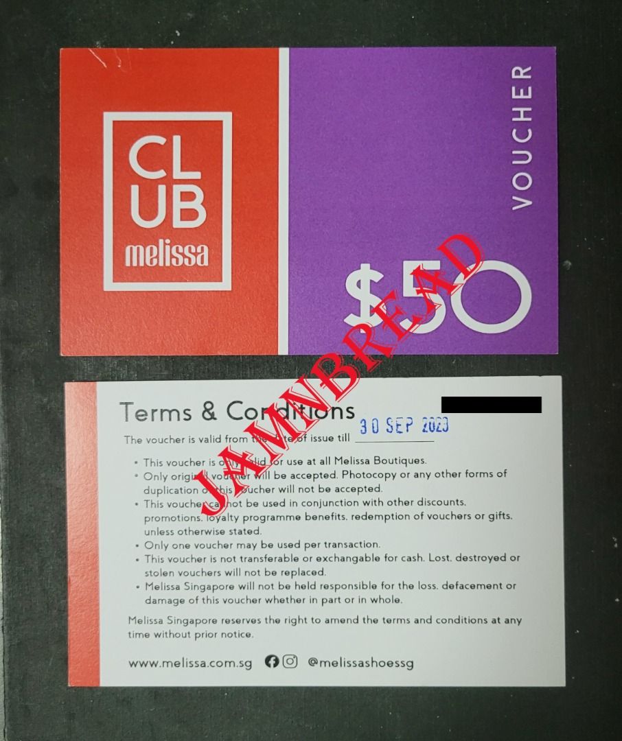 Melissa Club $50 voucher, Tickets & Vouchers, Vouchers on Carousell