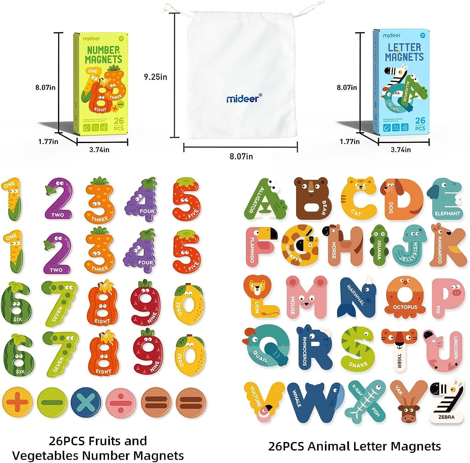 Mideer Magnetic Letters and Numbers for Toddlers,ABC Learning Tools ...