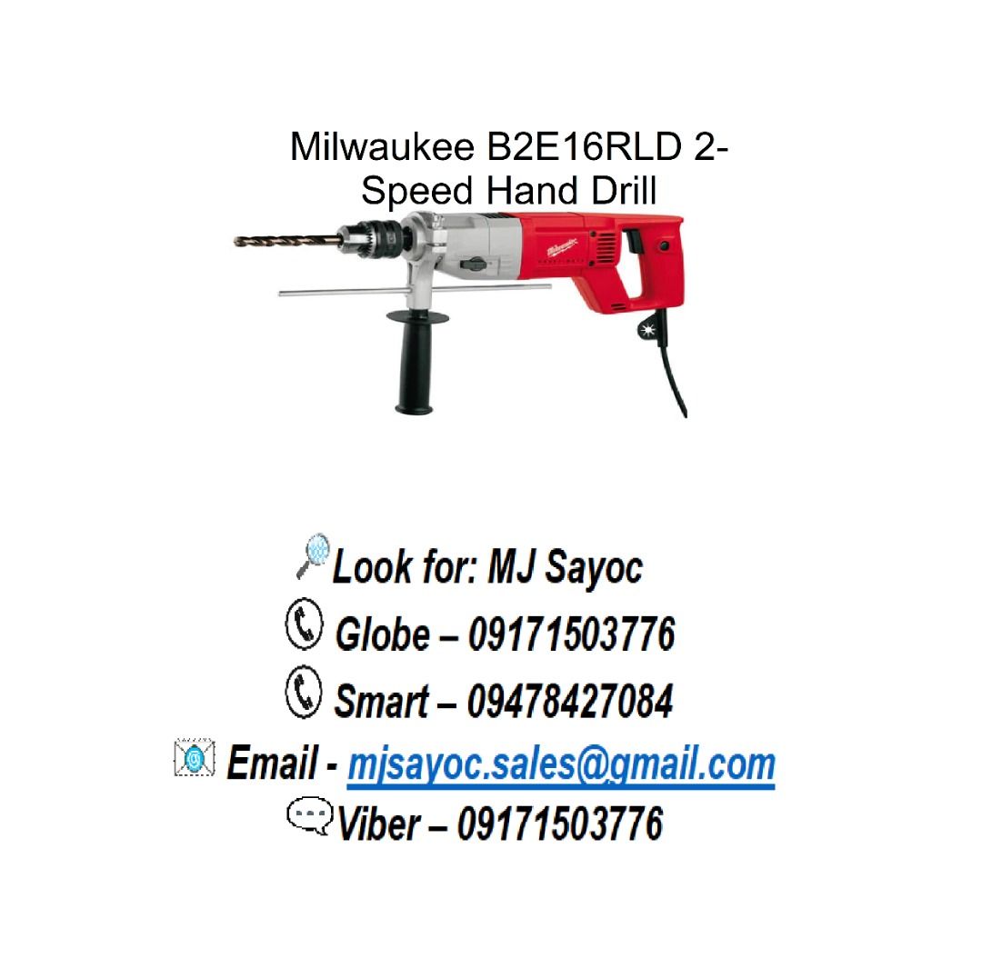 Milwaukee B2E16RLD 2-Speed Hand Drill, Commercial & Industrial ...