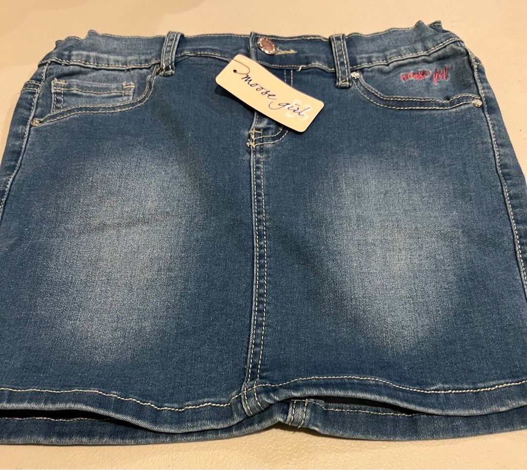 Moose Girl denim mini skirt, Babies & Kids, Babies & Kids Fashion on ...
