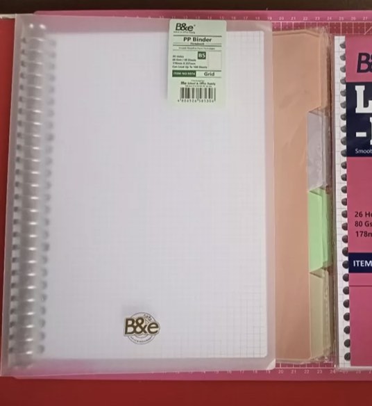 Muji inspired binder notebook B5 with Grid Sheets, Hobbies & Toys ...