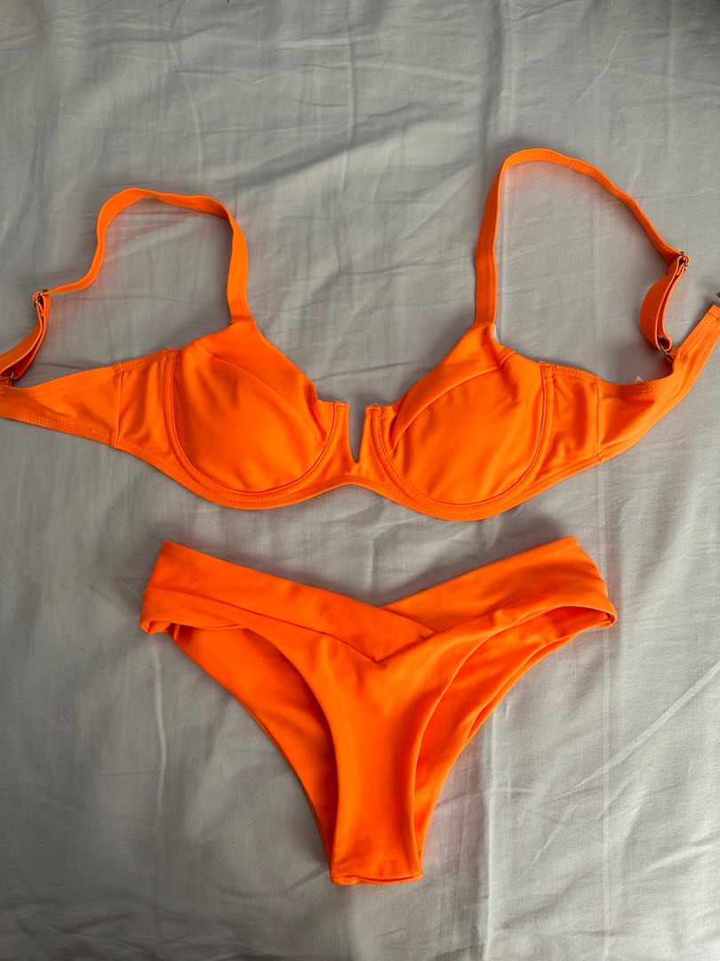 Neon Orange Bikini, Women's Fashion, Swimwear, Bikinis & Swimsuits on ...