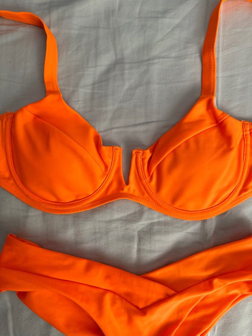 Neon Orange Bikini, Women's Fashion, Swimwear, Bikinis & Swimsuits on ...