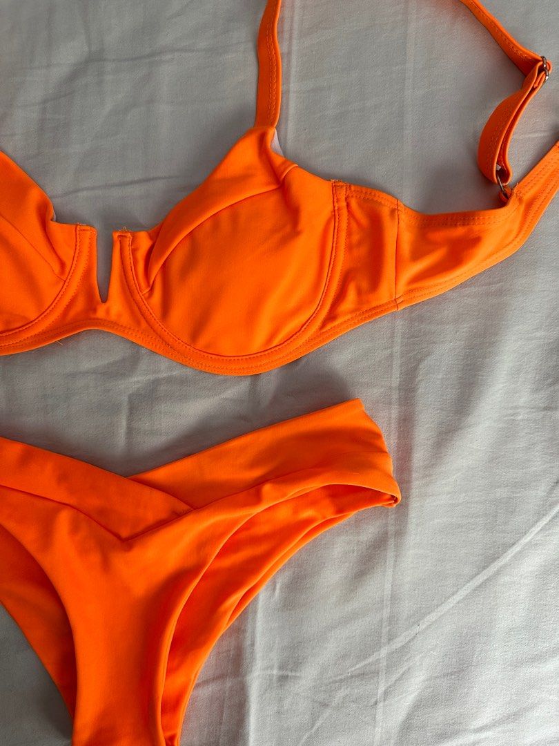 Neon Orange Bikini, Women's Fashion, Swimwear, Bikinis & Swimsuits on ...