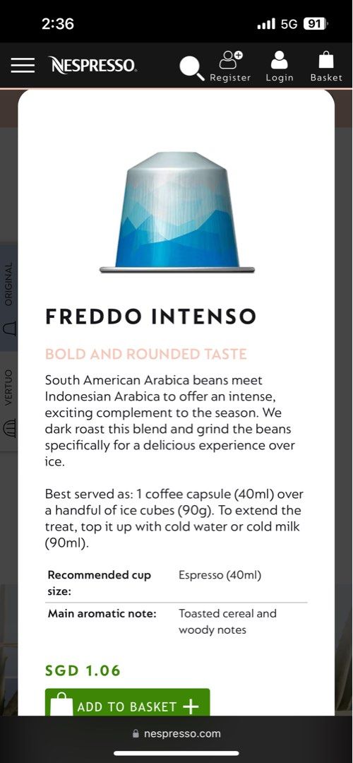 Nespresso Freddo Intenso Capsules, Furniture & Home Living, Kitchenware ...