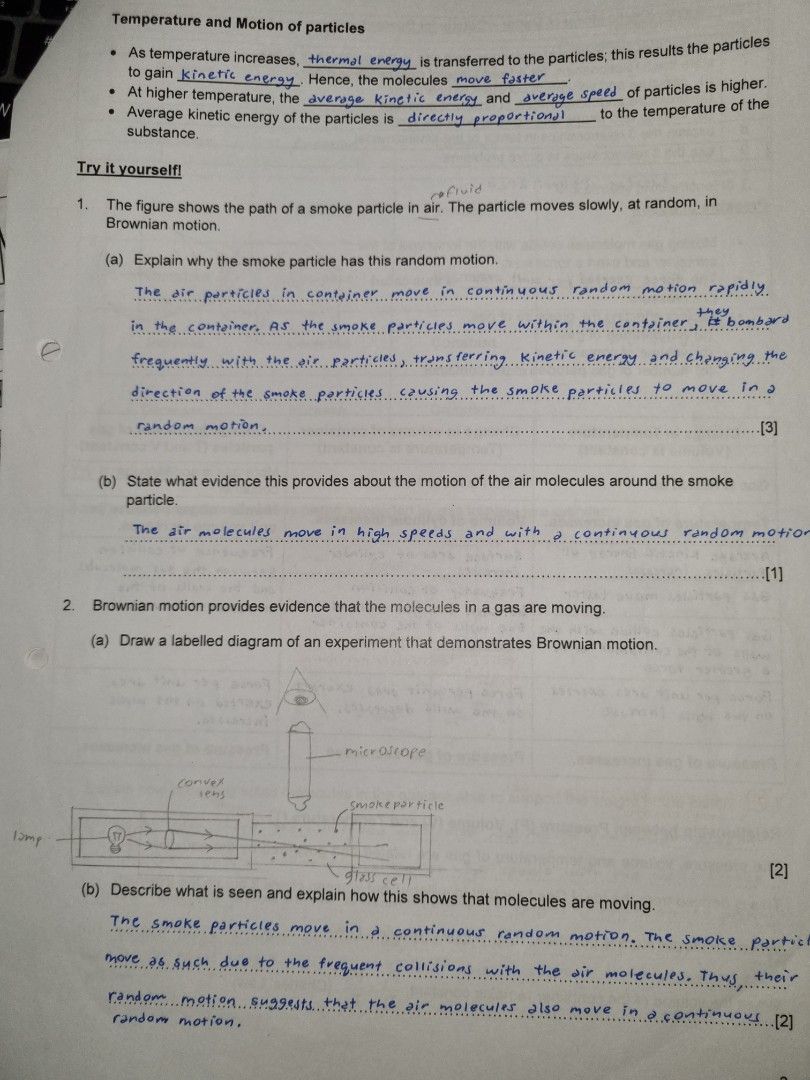 O level Pure Physics 'Kinetic Model of Matter' notes, Hobbies & Toys ...