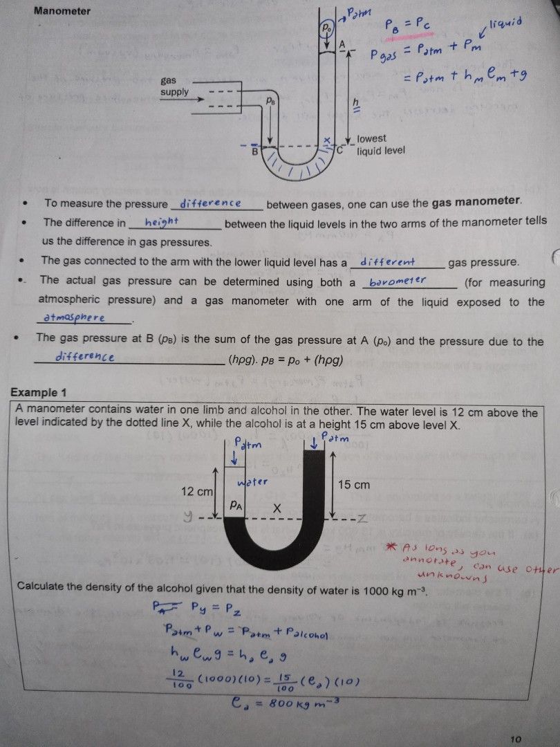 O level Pure Physics 'Pressure' notes, Hobbies & Toys, Books ...