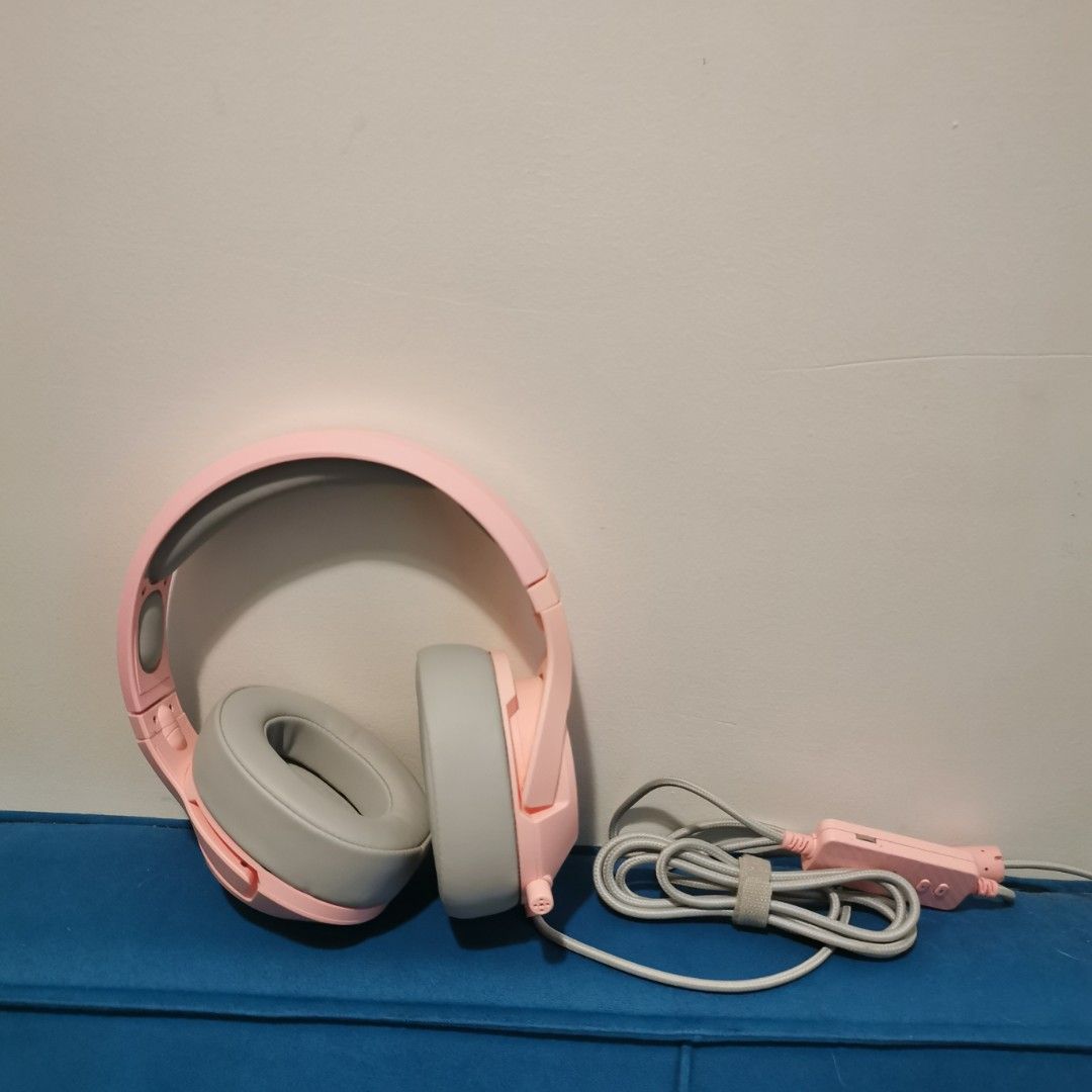 Onikuma K9 Pink Gaming Headset with Retractable Mic (Cat Ears not ...
