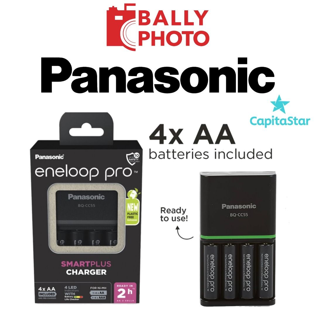 Panasonic Eneloop Pro Smartplus Charger & 4x AA Battery included ...