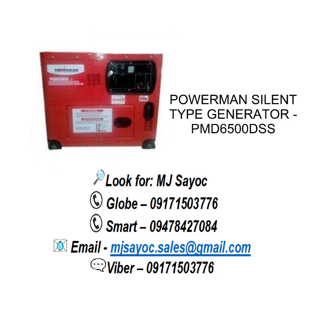 POWERMAN SILENT TYPE GENERATOR -PMD6500DSS, Commercial & Industrial ...