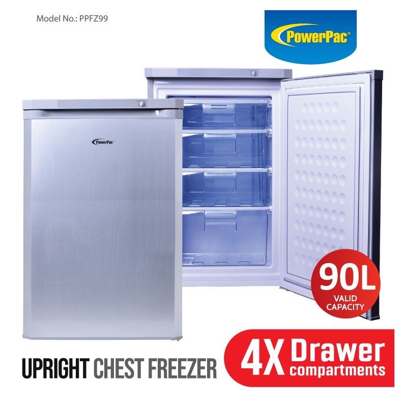 PowerPac Chest Freezer, Upright freezer, Freestanding Freezer 90L ...