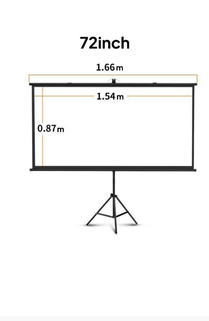 Projector screen 72 inch 16:9, TV & Home Appliances, TV & Entertainment ...