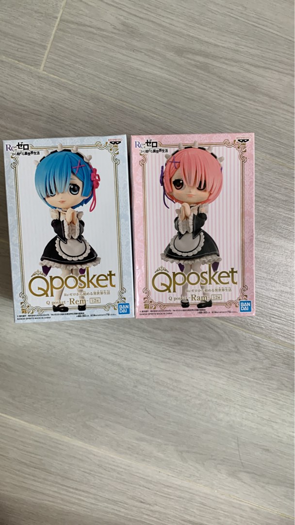 《Re:從零開始的異世界生活》絕版女僕造型 標準盒 Qposket 雷姆 拉姆, 興趣及遊戲, 玩具 & 遊戲類 - Carousell
