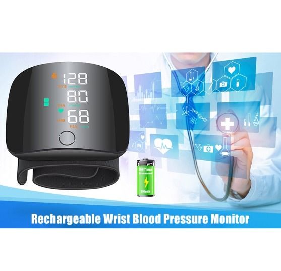Rechargeable Wrist Blood Pressure Monitor High BP Blood Pressure ...