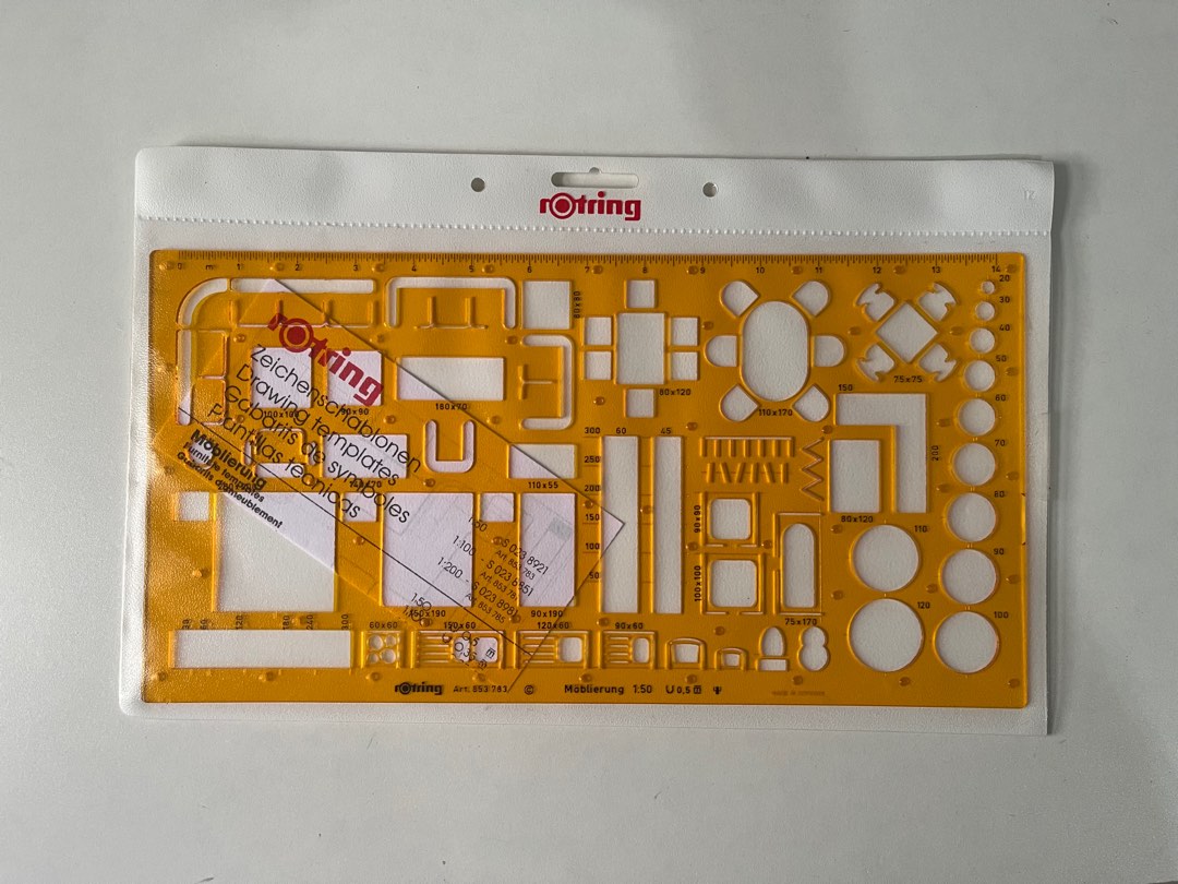 Rotring Drawing Furniture Template 1:5, Hobbies & Toys, Stationary ...