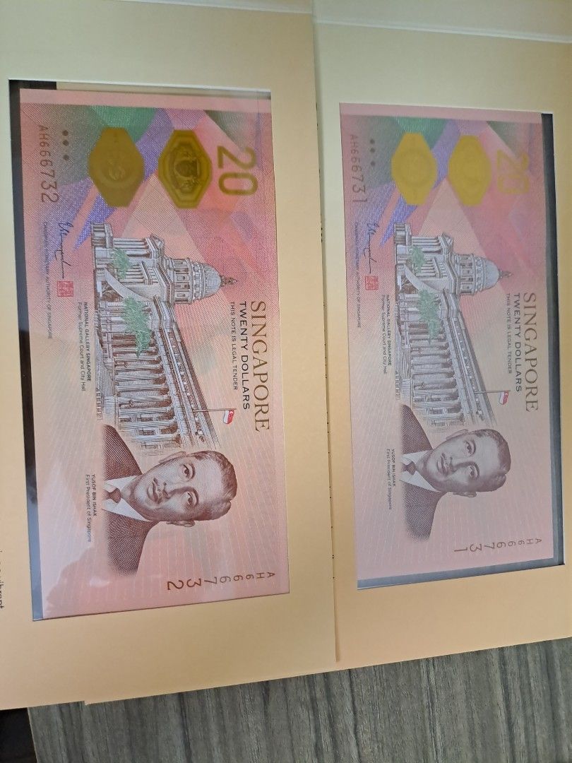 Running numbers - SGD20 Bicentenial Commemorative note, Hobbies & Toys ...