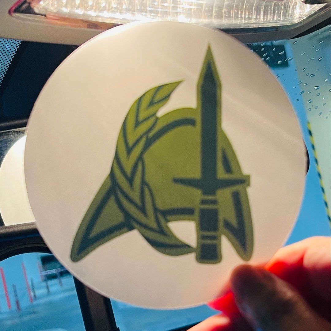 SAF ARMY INFANTRY GREEN BERET Static Cling Decal . 11cm diameter . Free ...