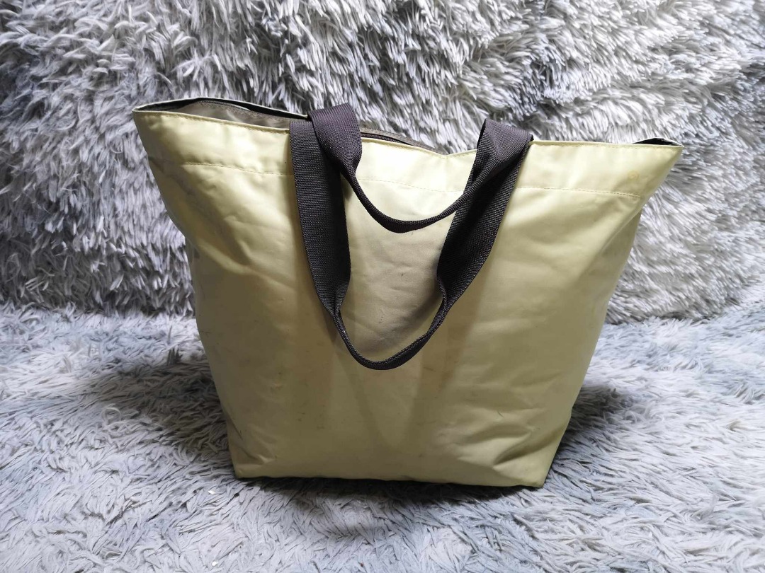 Sage Dark Brown Zipper Trapezoid Tote Bag on Carousell