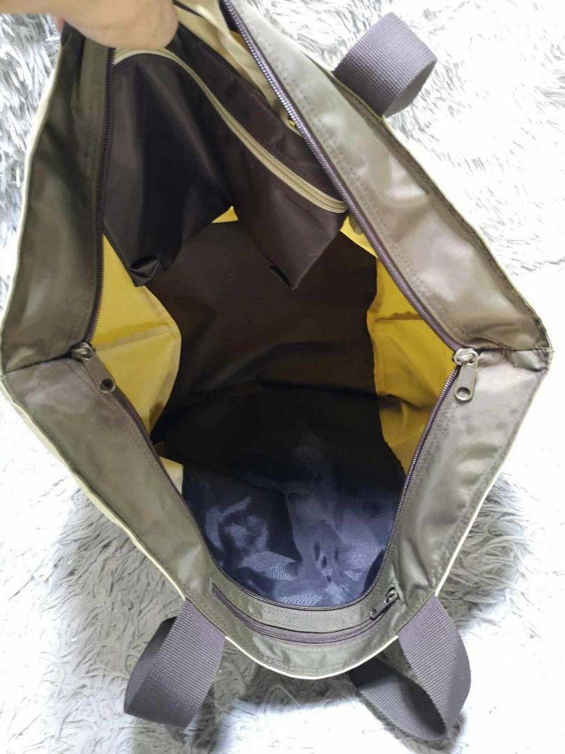 Sage Dark Brown Zipper Trapezoid Tote Bag on Carousell