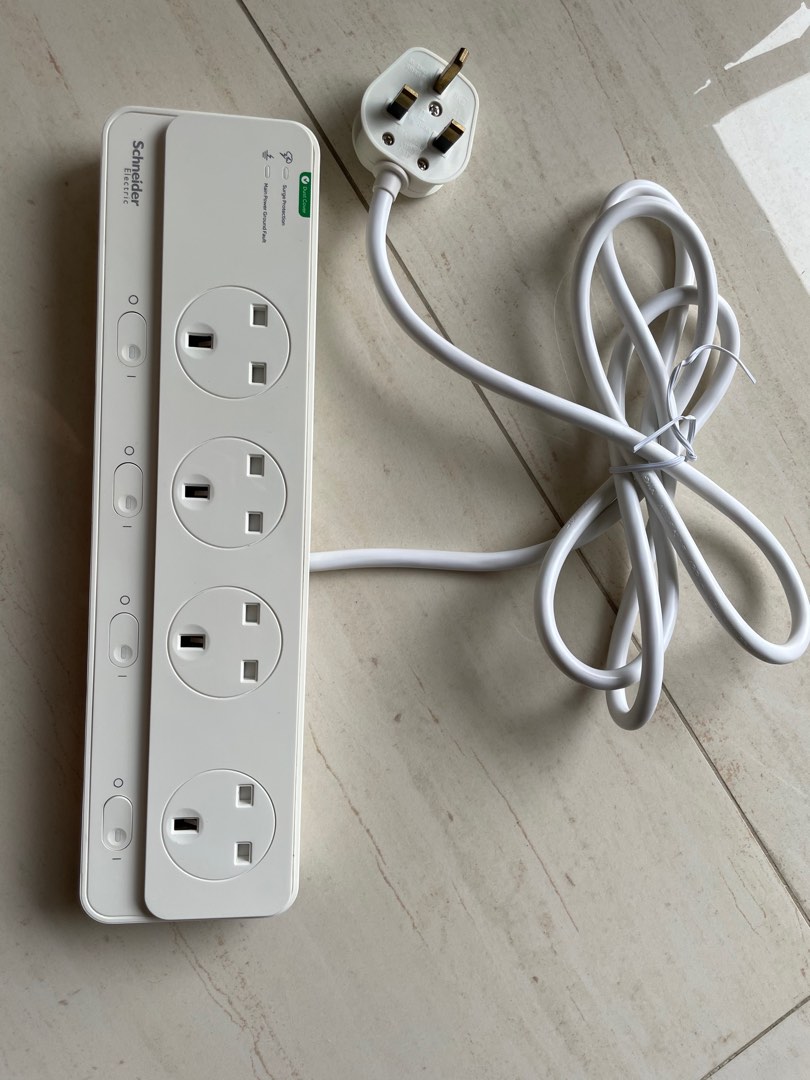 Schneider power extension cord Socket, TV & Home Appliances, Electrical, Adaptors & Sockets on ...