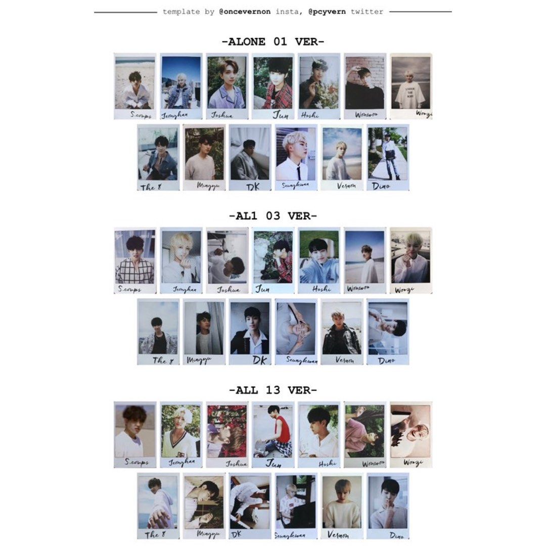 [Secured] SEVENTEEN AL1 Official Photocards Set, Hobbies & Toys ...