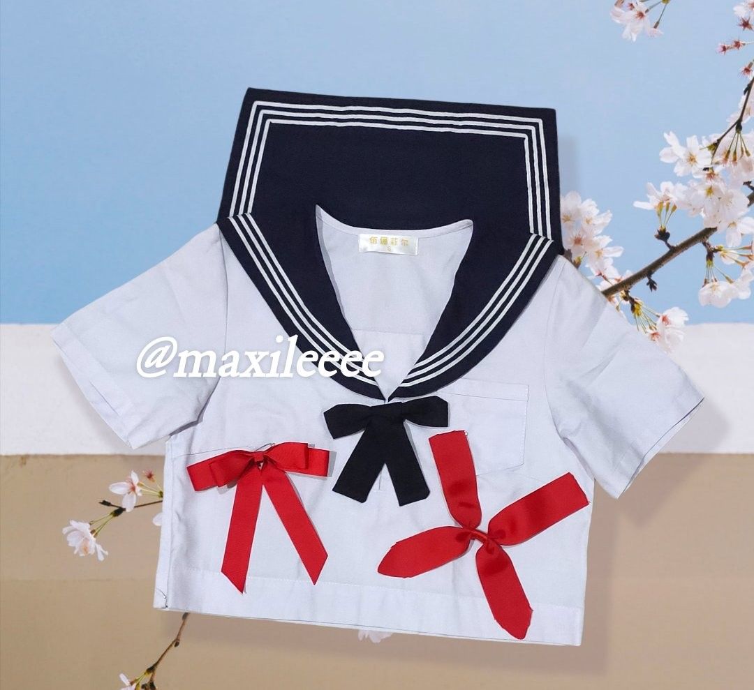 Seifuku Japanese Sailor Uniform Top only Costume Cosplay, Women's ...