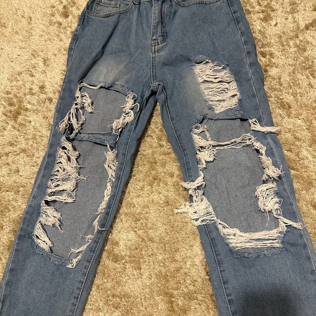 Shein Ripped Jeans, Women's Fashion, Bottoms, Jeans on Carousell