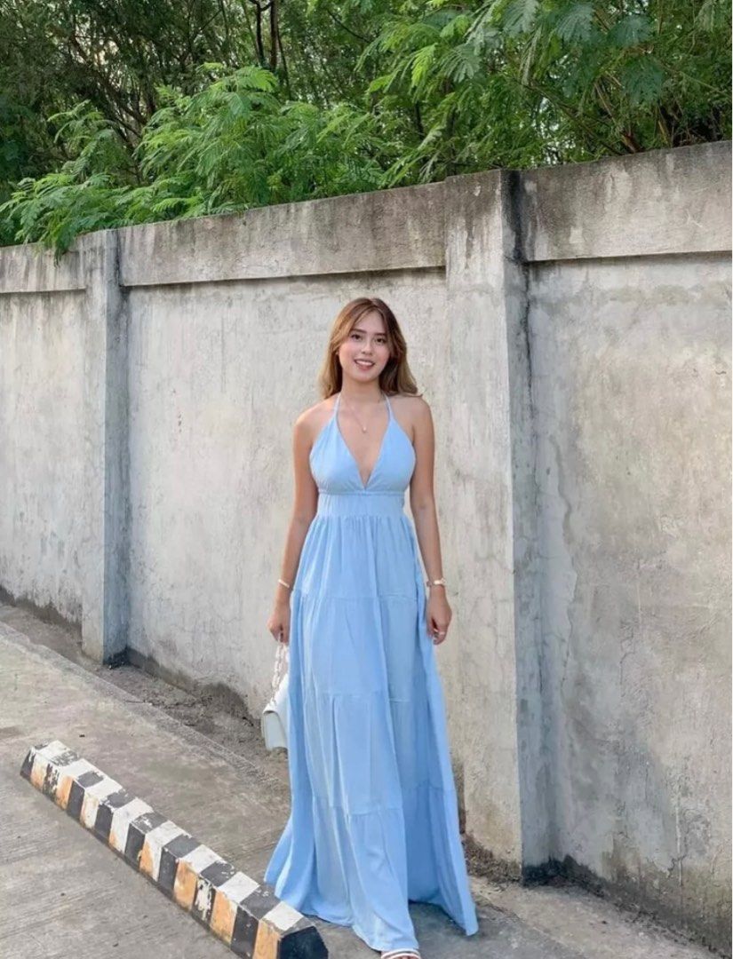 Sky Blue Summer Maxi Dress, Women's Fashion, Dresses & Sets, Dresses on ...