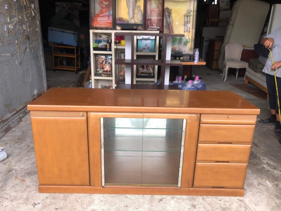 Solidwood tv rack Japan surplus on Carousell
