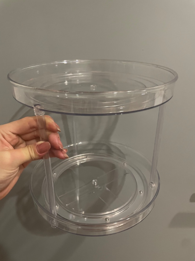 Transparent acrylic spinning/ rotating organisational storage double ...