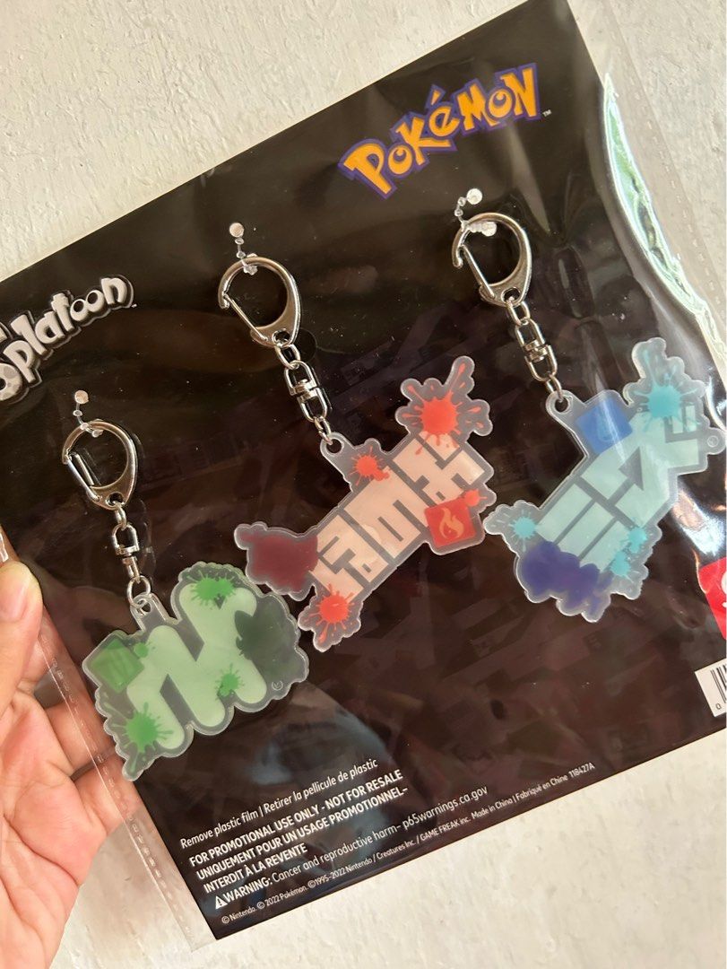 splatoon x pokemon collab keychain on Carousell