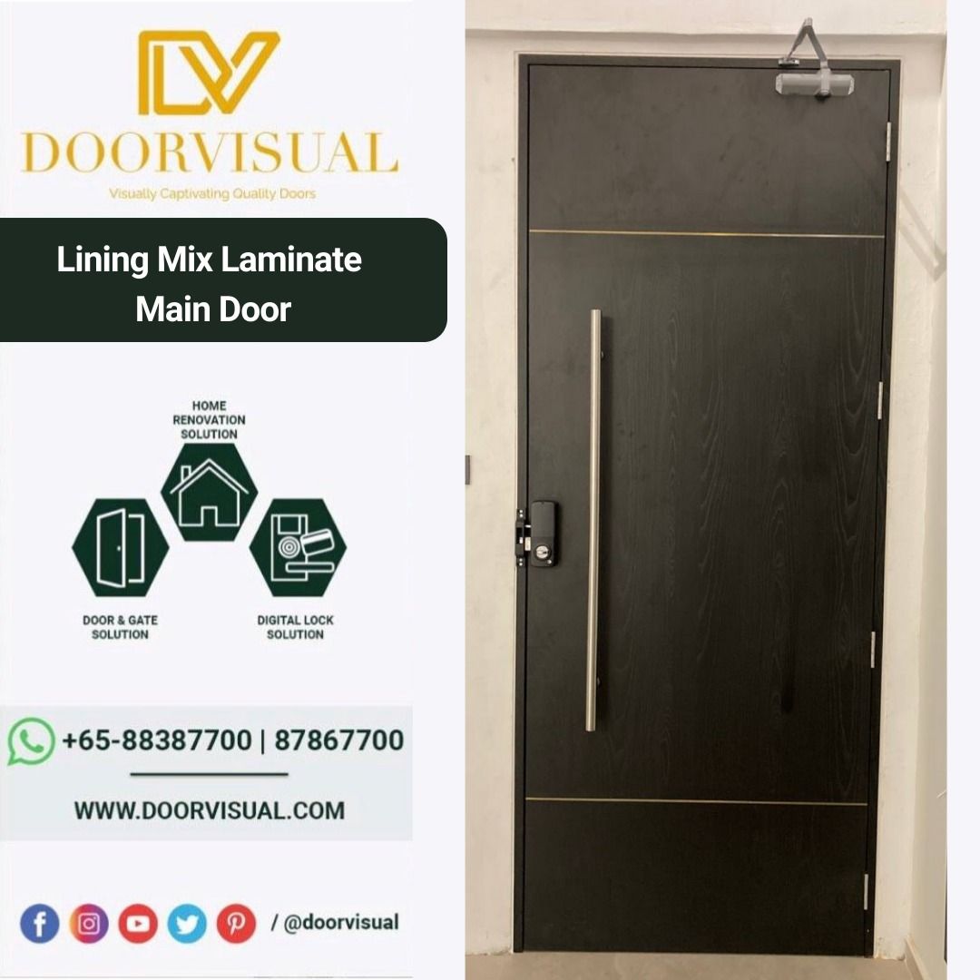 Stainless Steel Lining Mix Laminate Main Door, Furniture & Home Living ...