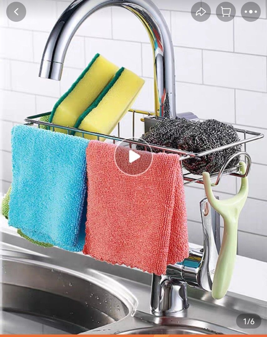 Stainless steel Sponge rack, Furniture & Home Living, Furniture ...