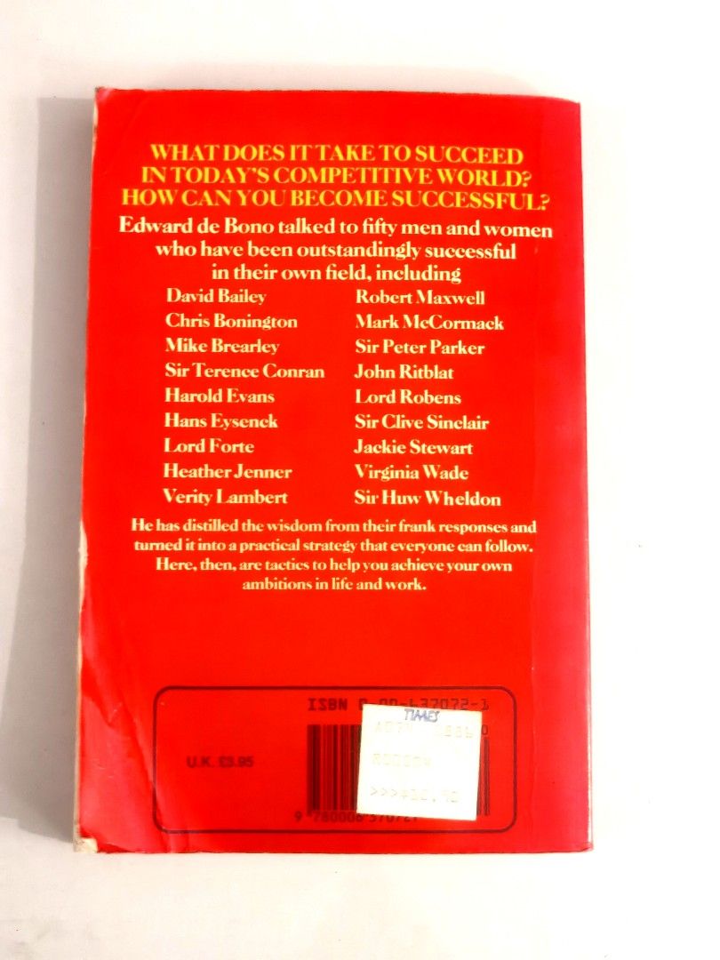 Tactics The Art & Science Of Success Book By Edward De Bono, Hobbies ...