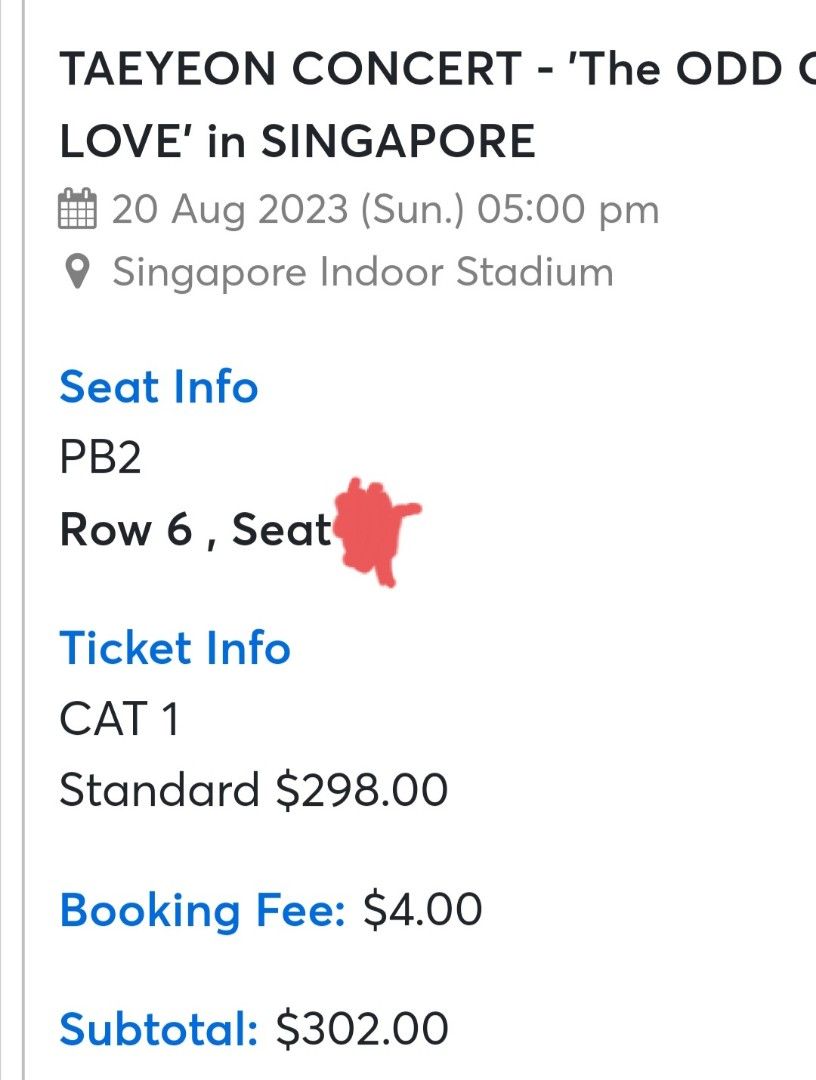 TAEYEON CONCERT 20 AUGUST 2023 - PB 2, 1 Ticket only @ ORIGINAL PRICE ...
