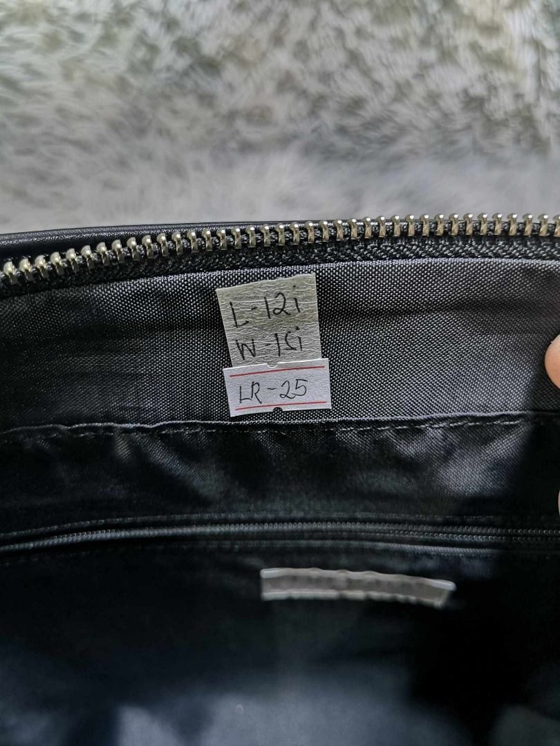 Theoria Black Leather Zipper Laptop Bag on Carousell