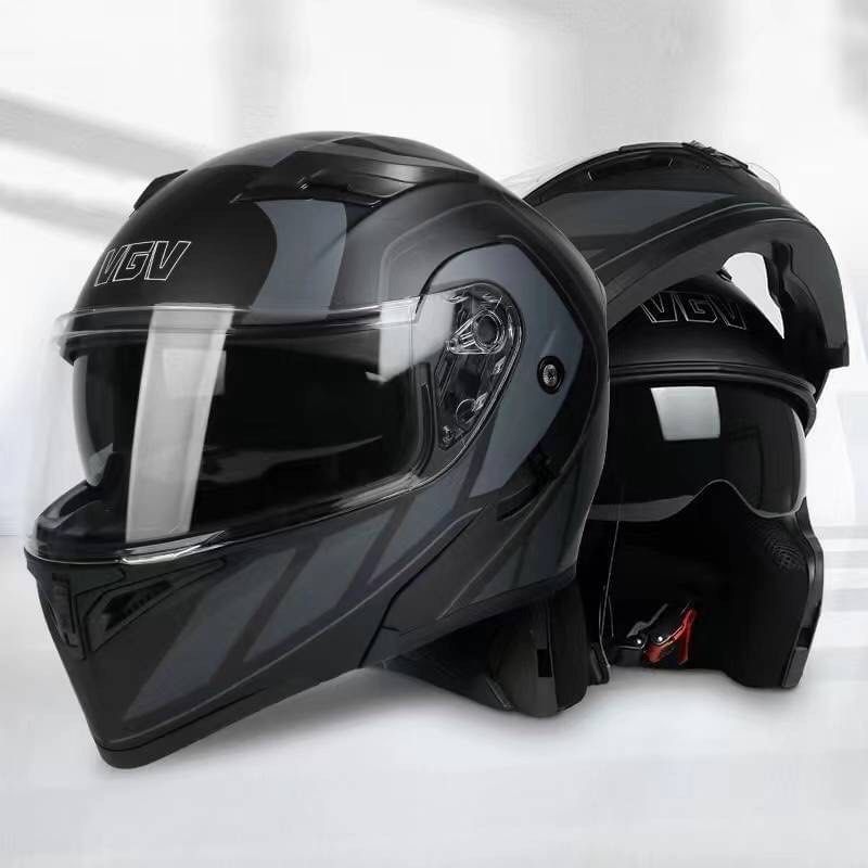 VGV modular motorbike helmet with double visor and DOT certification ...