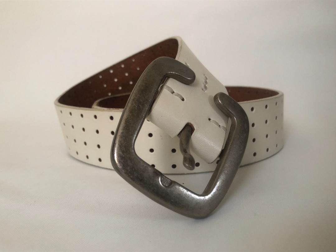 Vintage Japanese Archival Back Number Perforated Grid Genuine Leather ...