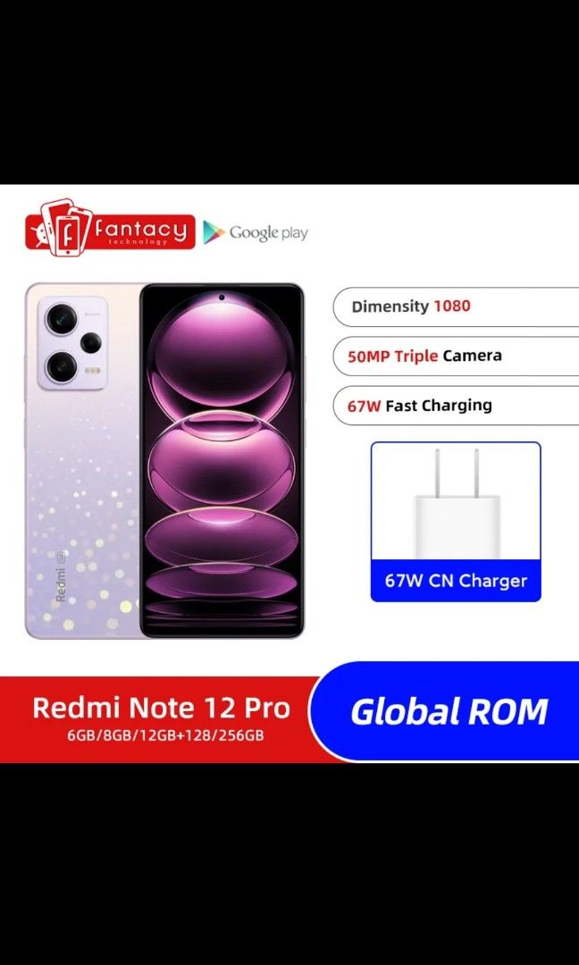 Xiaomi Redmi Note 12 PRO Purple, Mobile Phones & Gadgets, Mobile Phones ...