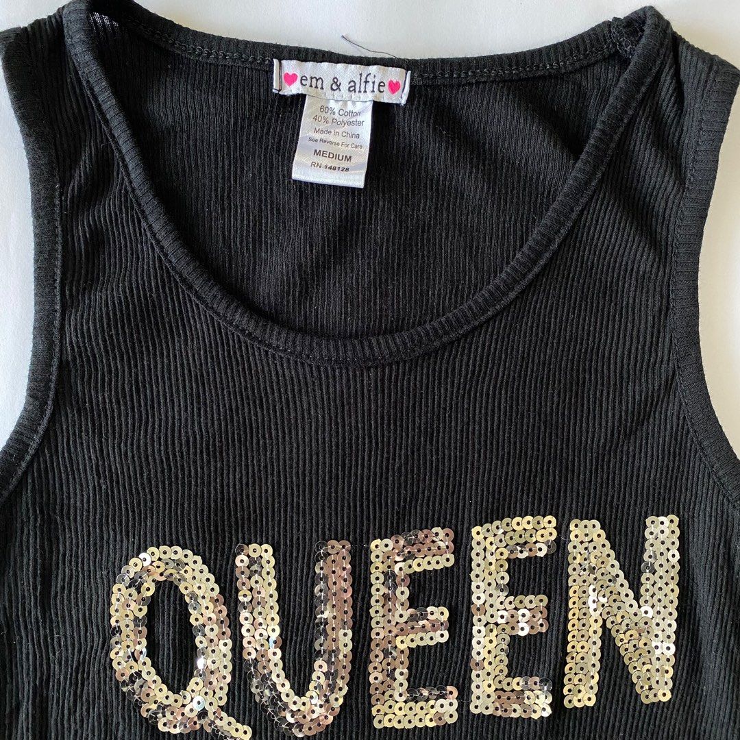 2000s sequin graphic statement tank top | y2k retro 90s 00s punk rock ...