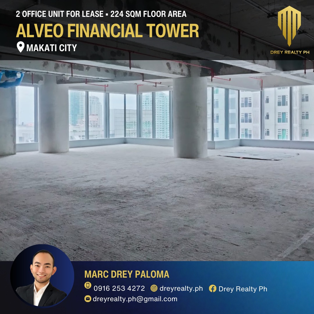 2 Office Space w/ 2 Parking at Alveo Financial Tower Corner Unit at ...