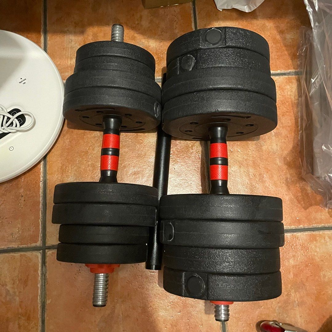 30kg Dumbbell Set, Sports Equipment, Exercise & Fitness, Weights ...